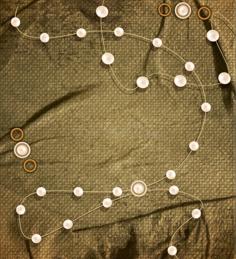 Vector Vintage Background with Strings of Pearls Stock Vector ...