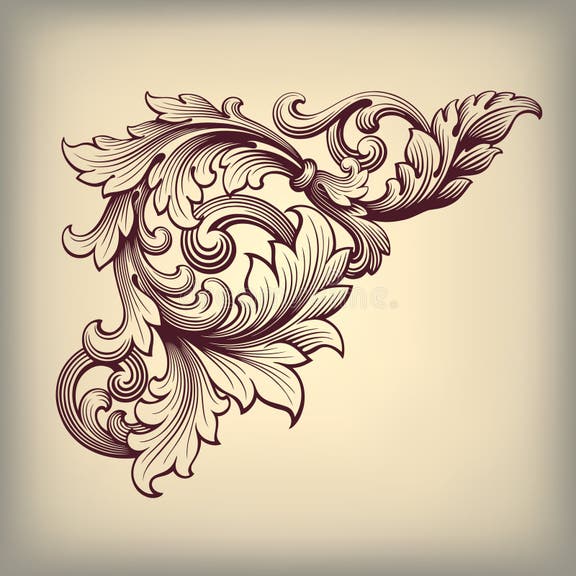 Vector Vintage Baroque Frame Corner Ornate Stock Vector - Illustration ...