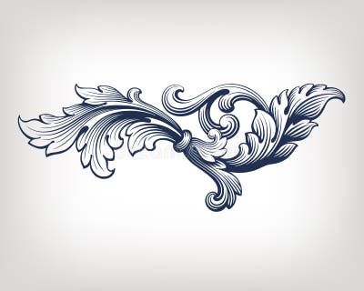 Vector Vintage Baroque Frame Scroll Pattern Stock Vector - Illustration ...