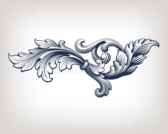 Vector Vintage Baroque Frame Scroll Pattern Stock Vector - Illustration ...
