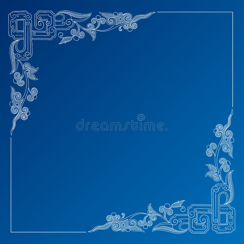 Vector Vintage Border Frame Stock Illustration - Illustration of floral ...