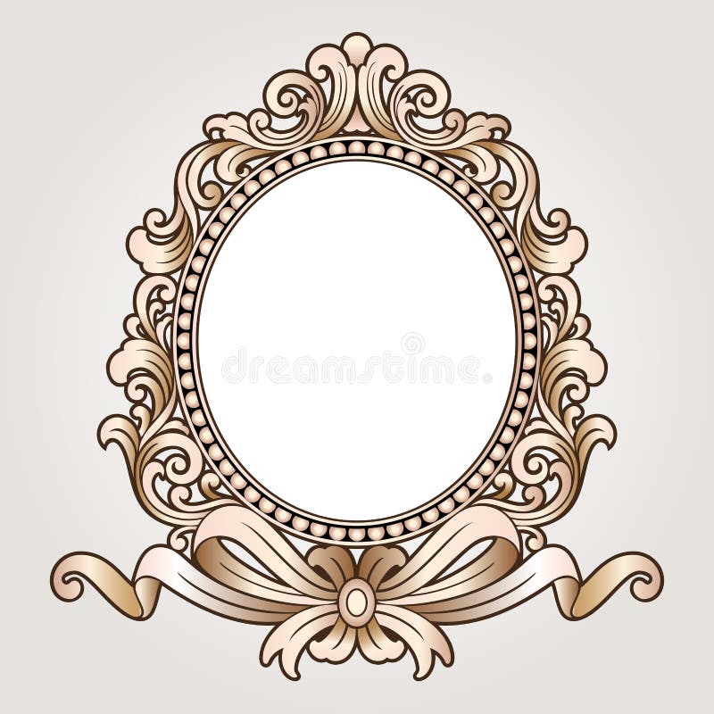 Vector Vintage Border Frame Logo Engraving with Retro Ornament Pattern ...