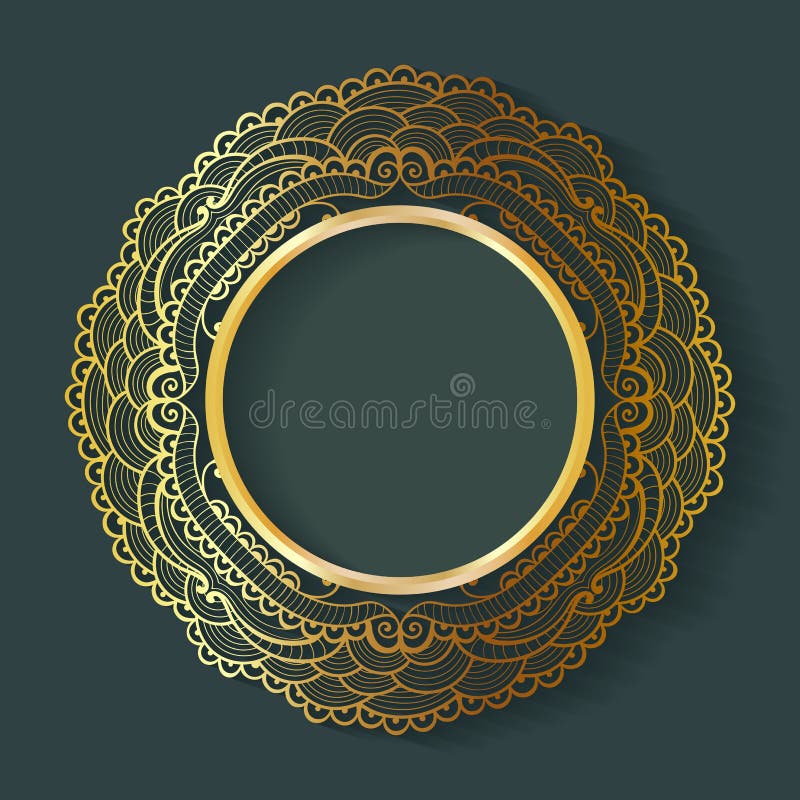 Vector Vintage Circle Frame Made of Lace with Shadow. Stock Vector ...