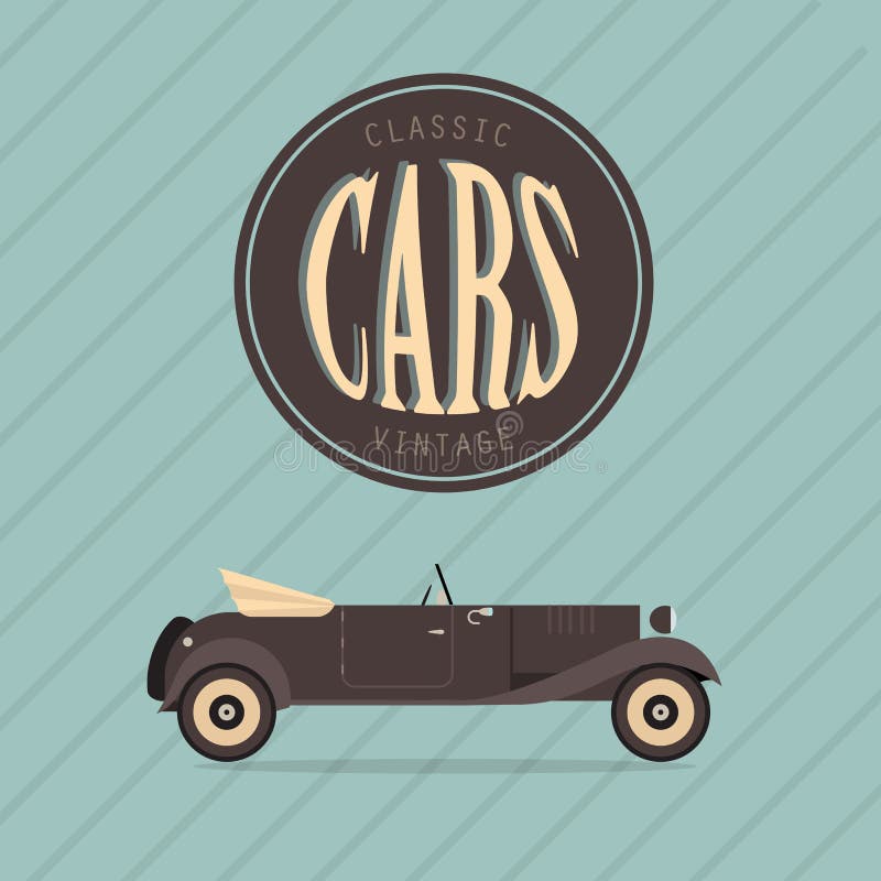 Vector vintage classic car stock vector. Illustration of postcard ...