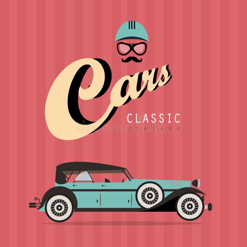 Vector Vintage Sport Racing Cars Stock Vector - Illustration of power ...
