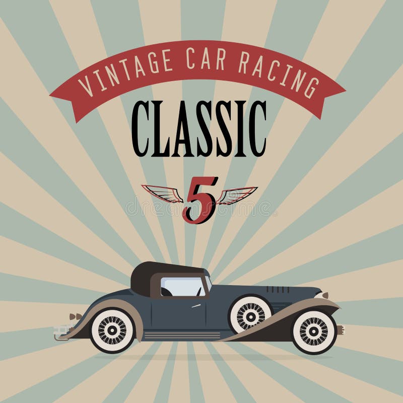 Vector Vintage Sport Racing Cars Stock Vector - Illustration of power ...