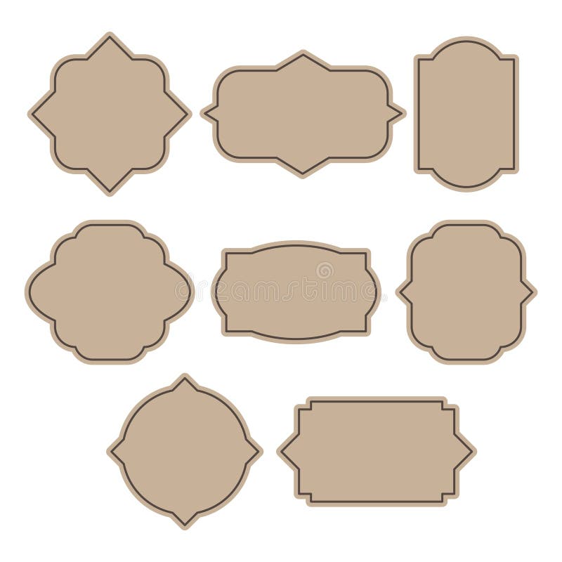 Vector Vintage Classic Label Stickers Frame Set Stock Vector ...