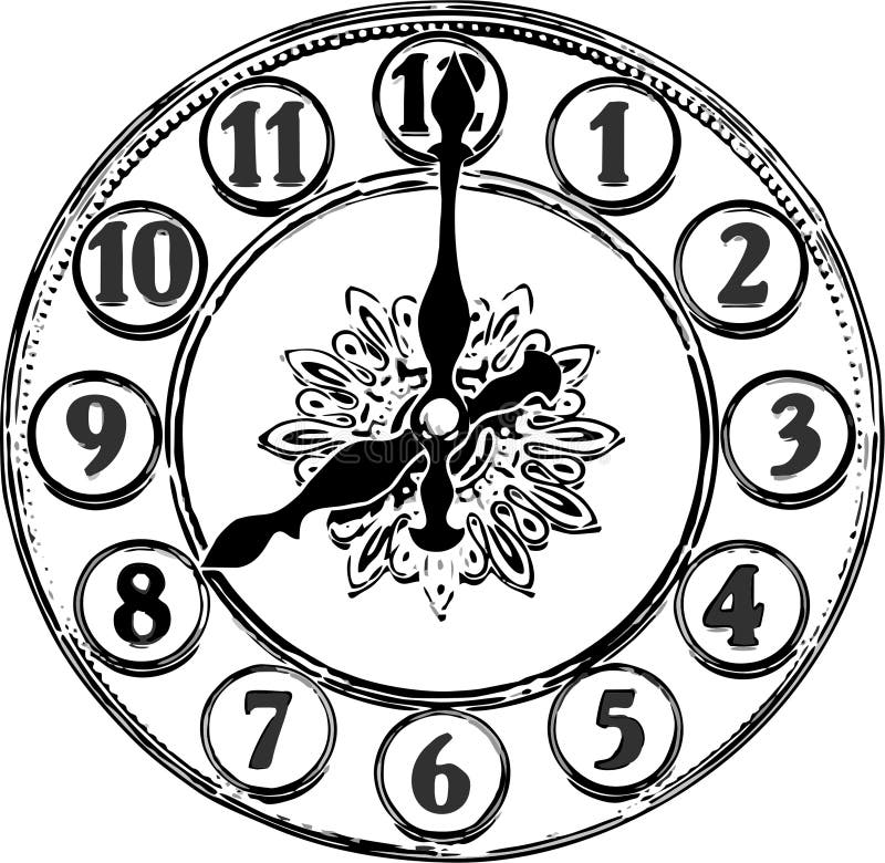 Vector Vintage Clock. Illustration Clip Art Stock Illustration ...