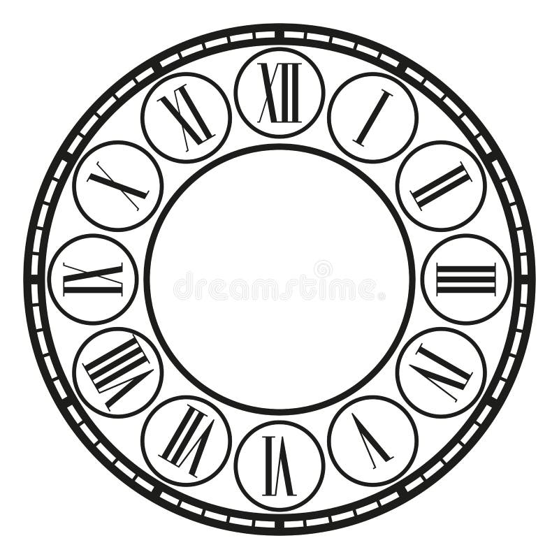 Vector vintage clock stock vector. Illustration of black - 58464473