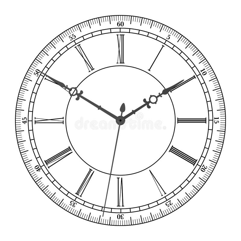 Vector vintage clock stock vector. Illustration of design - 81342147