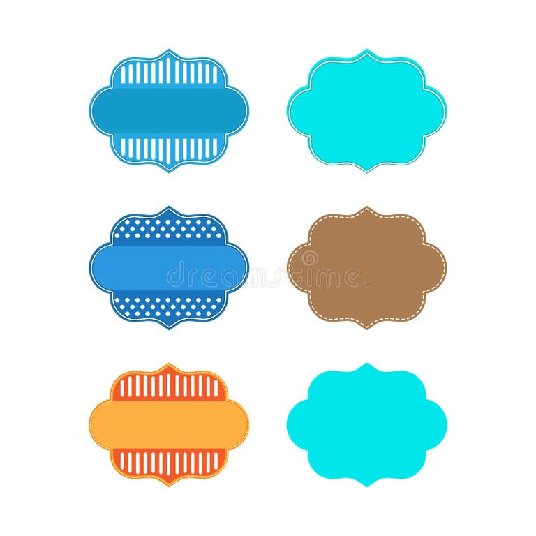 Vector Vintage Color Label Stickers Frame Set Stock Vector ...