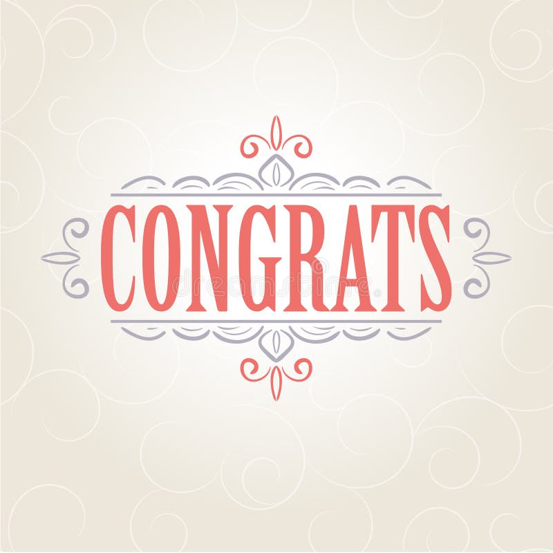 Congratulations Card with Flowers and Calligraphy Stock Vector ...