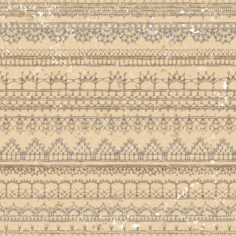 Vector Vintage Crochet Seamless Pattern. Stock Vector - Illustration of ...