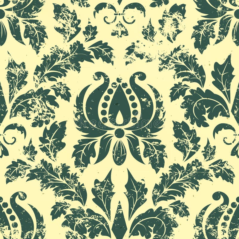 Vector Vintage Damask Seamless Pattern Element. Stock Vector ...