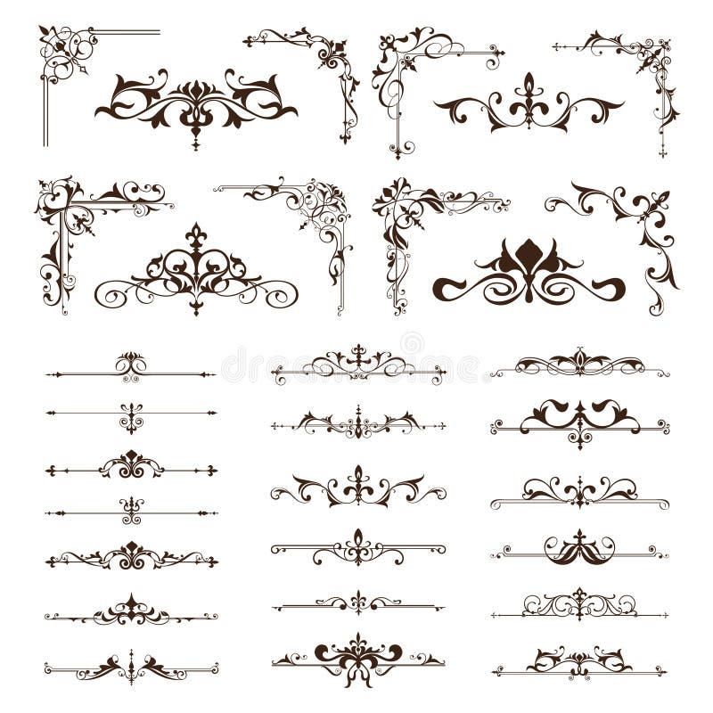 Ornamental Design Borders and Corners Vector Set of Vintage Ornaments ... Ornamental Design Borders and Corners Vector Set of Vintage Ornaments ...
