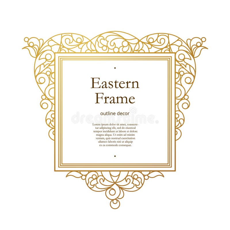 Vector Vintage Frame in Eastern Style. Stock Vector - Illustration of ...