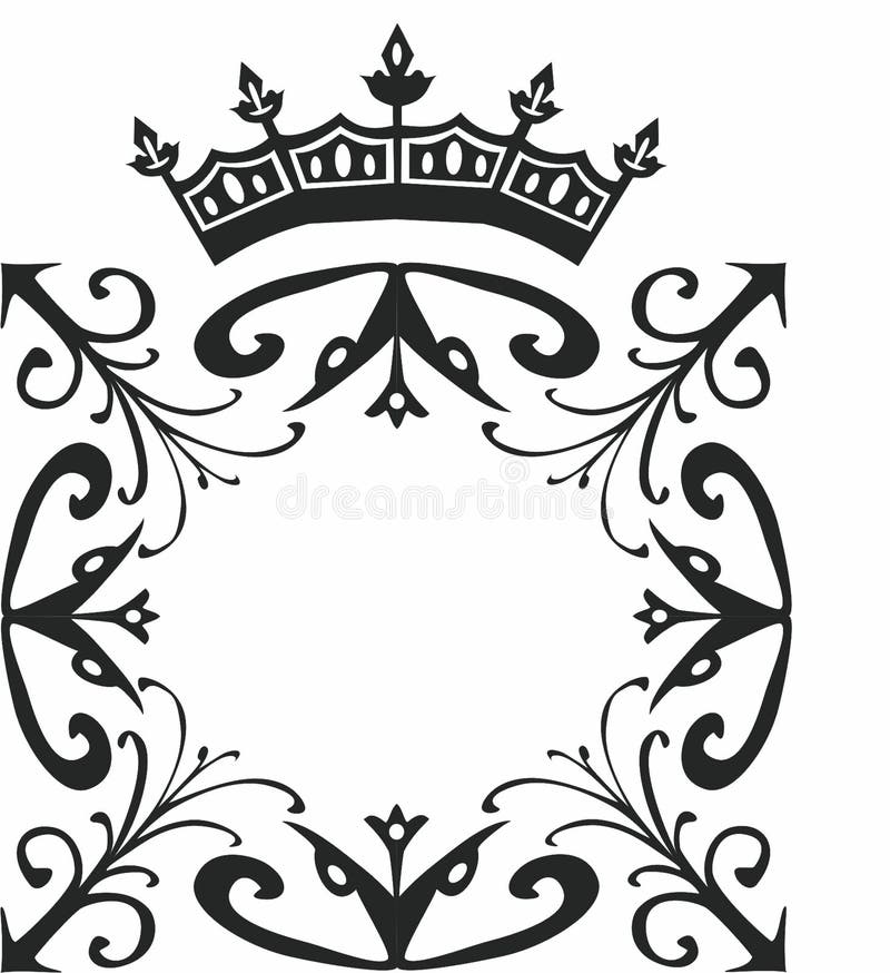 A Vector Vintage Frame with Ornaments, Monogram and Crown Stock Vector ...