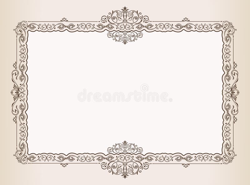 Vector Vintage Frame. Ornaments Royal Document Stock Vector ...
