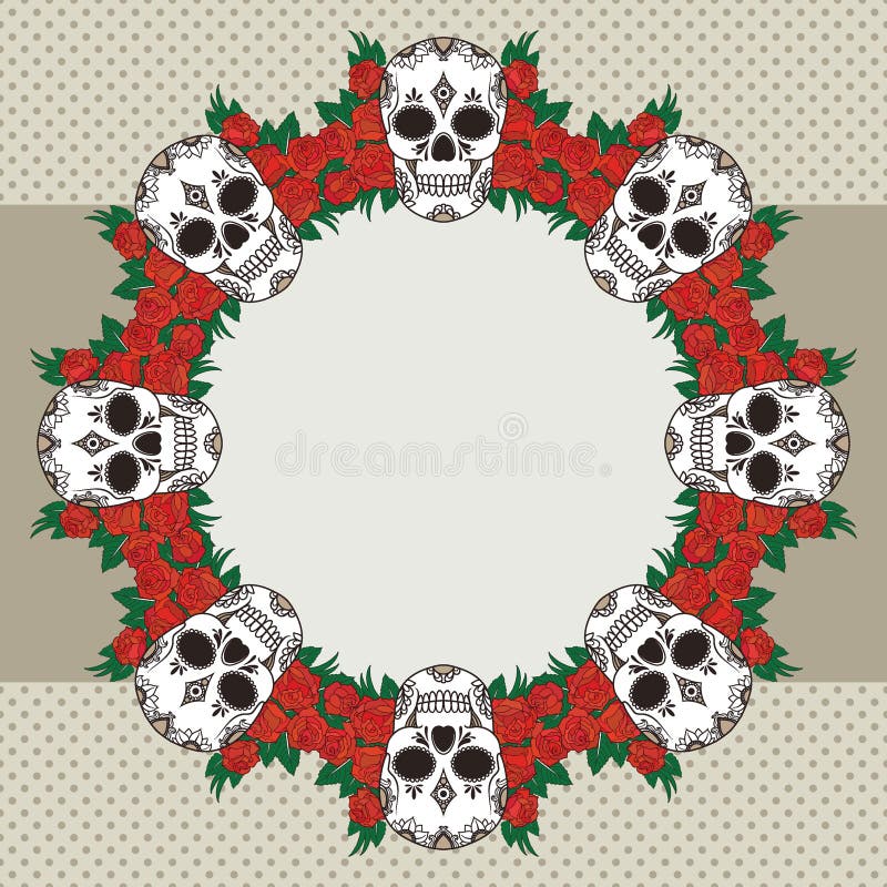 Vector Vintage Frame with Skulls Stock Vector - Illustration of ...