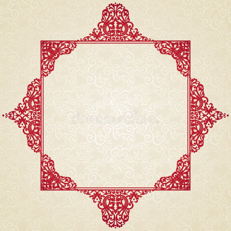 Vector Vintage Frame In Victorian Style. Stock Vector - Illustration of ...