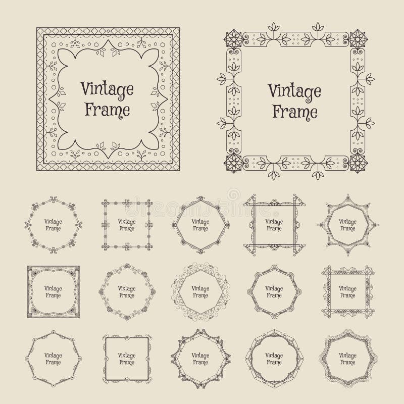 Vector vintage frames stock vector. Illustration of greeting - 60064681