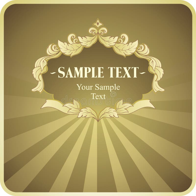 Vector vintage gold frame stock vector. Illustration of classical - 7365828