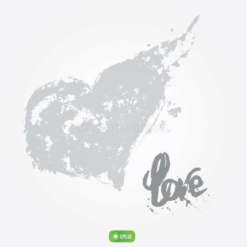 Grunge Heart And Floral Shapes Stock Illustration - Illustration of ...