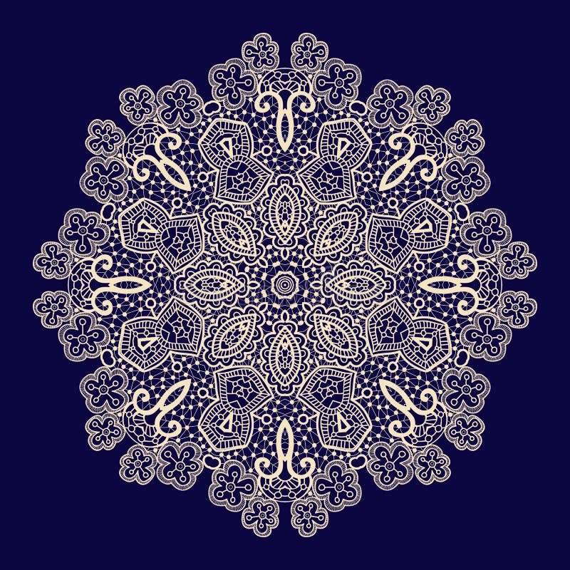 Vector Vintage Handmade Knitted Doily, Lace Pattern Stock Vector ...