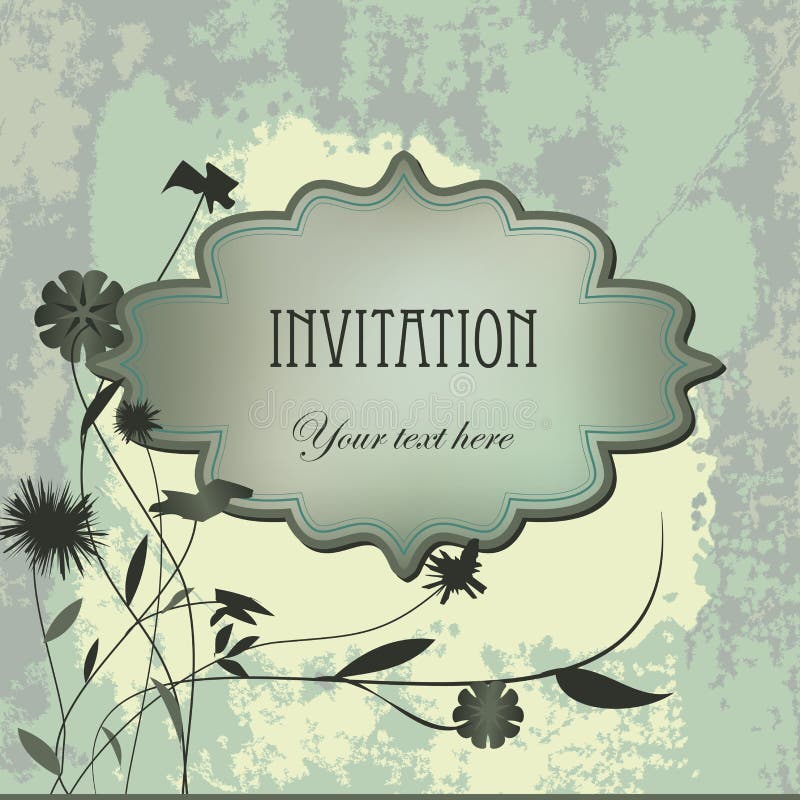 Vector Vintage Invitation Grunge Card Stock Vector - Illustration of ...