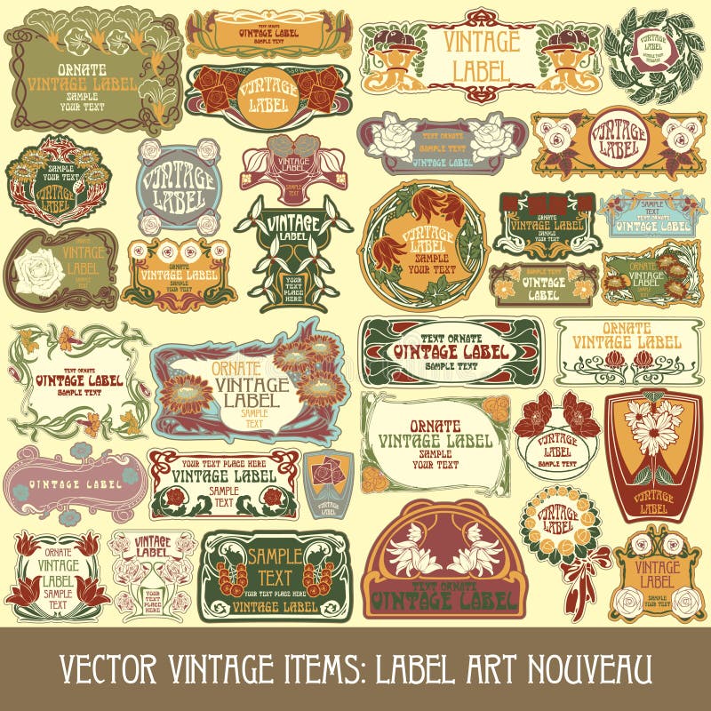 Vector vintage items stock vector. Illustration of label - 26526506