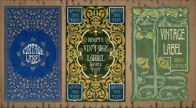 Vintage Items: Label Art Nouveau Stock Vector - Illustration of decor ...