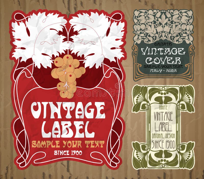 Vintage Items: Label Art Nouveau Stock Vector - Illustration of deco ...