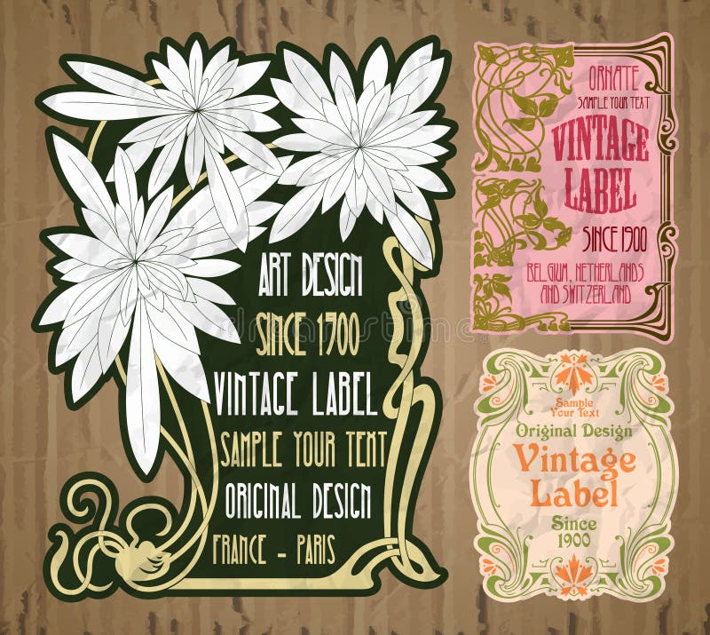 Vintage Items: Label Art Nouveau Stock Vector - Illustration of ...