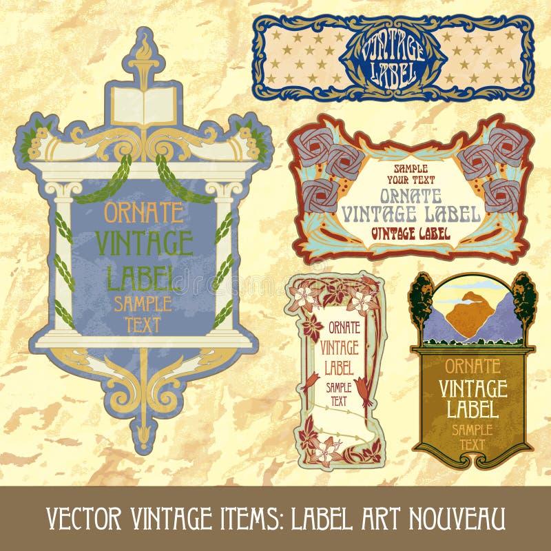 Vector vintage items stock vector. Illustration of collection - 41114314