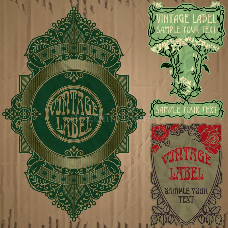 Vector vintage items stock vector. Illustration of generic - 68540530