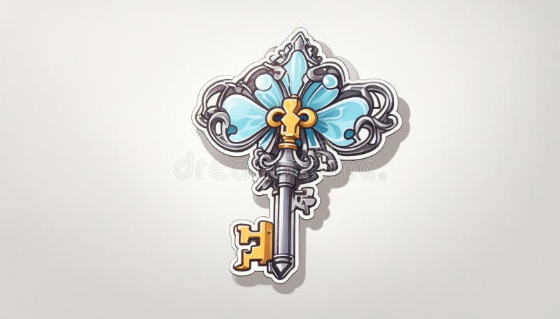 Vector Vintage Key. Isolate Design Elements Stock Illustration ...