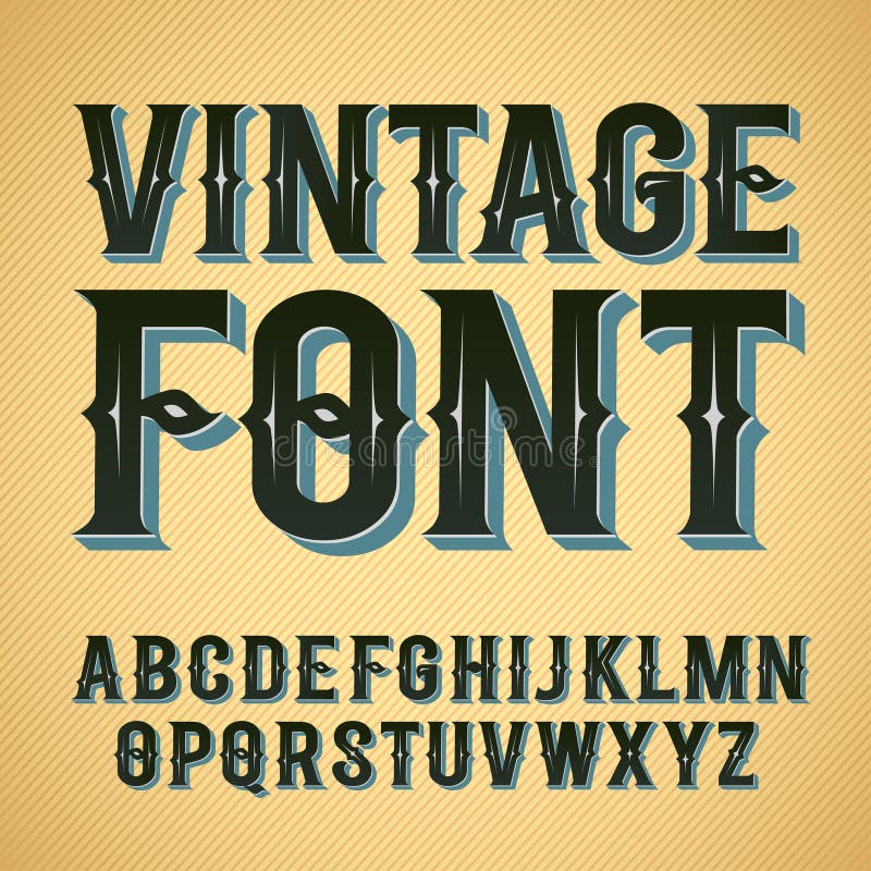 Vector vintage label font. stock vector. Illustration of lettering ... Vector vintage label font. stock vector. Illustration of lettering ...