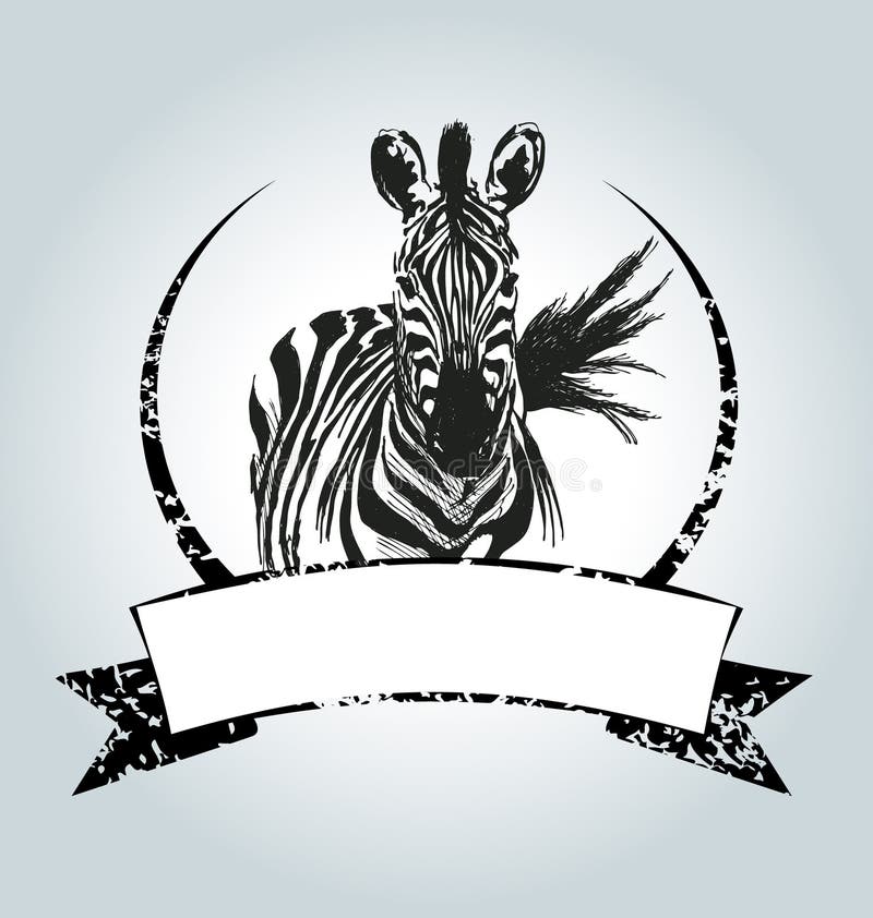 Vector Vintage Label with Zebra Stock Vector - Illustration of circus ...