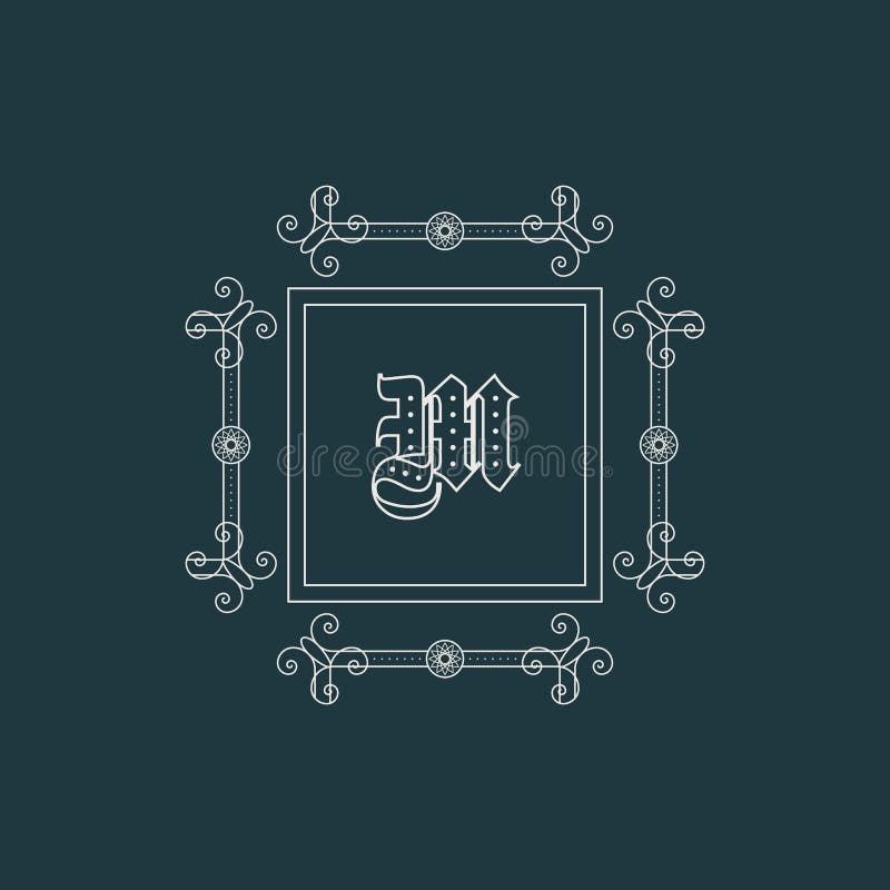 Vector vintage monogram stock vector. Illustration of ancient - 83449479