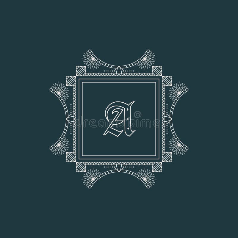 Vector vintage monogram stock vector. Illustration of heraldry - 84303577