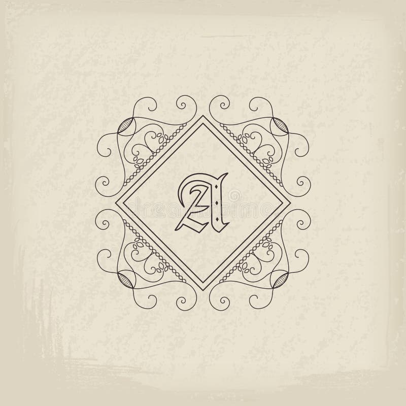 Vector vintage monogram stock vector. Illustration of elegant - 91158067
