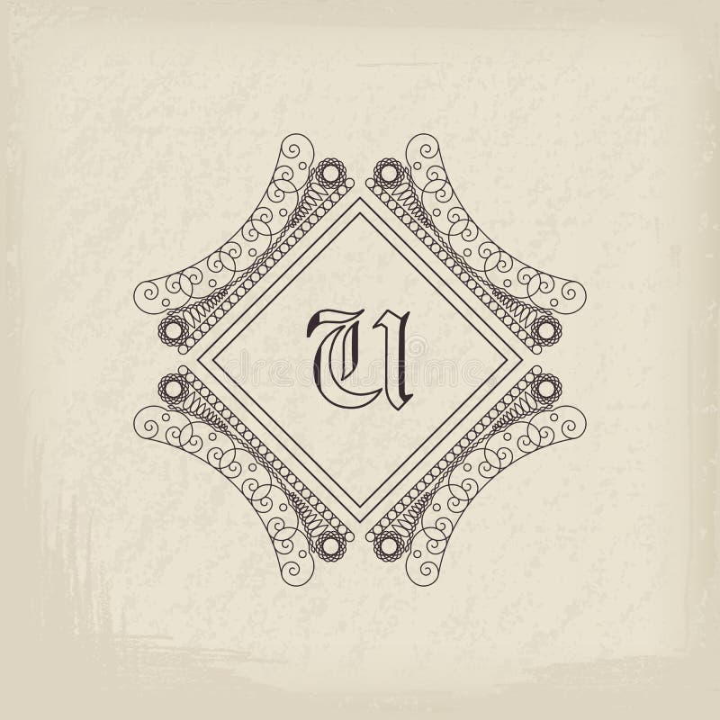 Vector vintage monogram stock vector. Illustration of graceful - 92418411