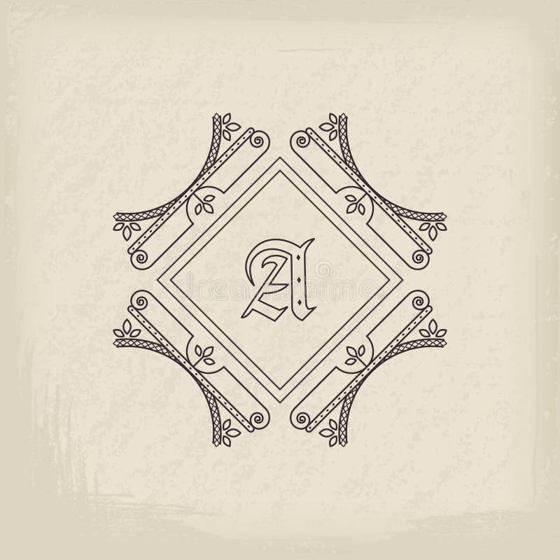 Vector vintage monogram stock vector. Illustration of calligraphic ...