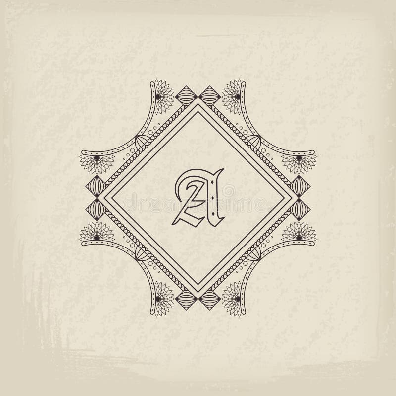 Vector vintage monogram stock vector. Illustration of letter - 95127640