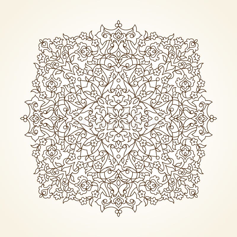 Vector Vintage Pattern in Eastern Style. Stock Vector - Illustration of ...