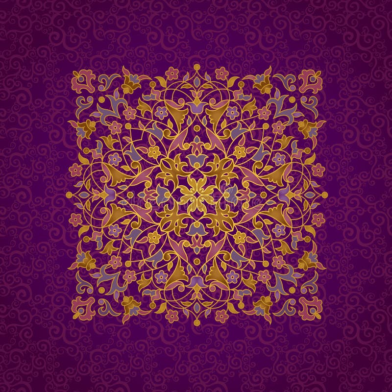 Vector Vintage Pattern in Eastern Style. Stock Vector - Illustration of ...