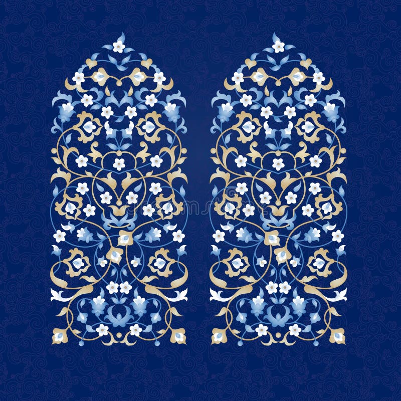 Vector Vintage Pattern in Eastern Style. Stock Vector - Illustration of ...