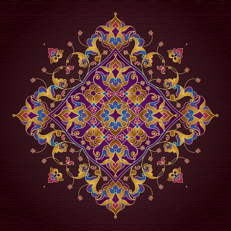 Vector Vintage Pattern in Eastern Style. Stock Vector - Illustration of ...