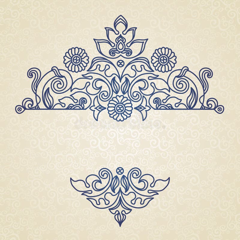 Vector Vintage Pattern in Eastern Style. Stock Vector - Illustration of ...