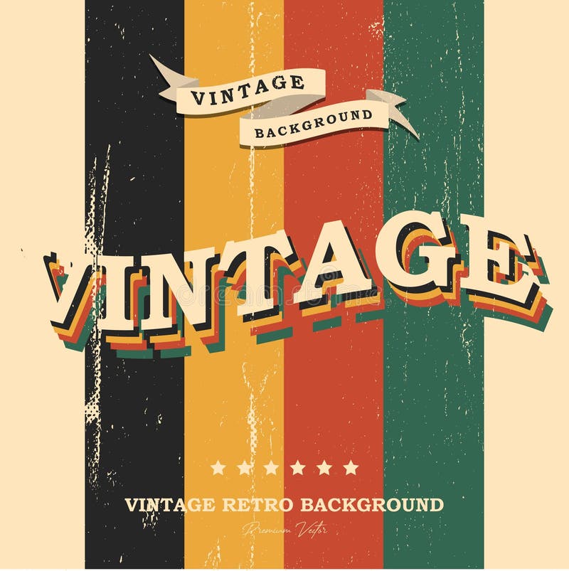 Vector Vintage Retro Design Background with Line Pattern, Grain Texture ...